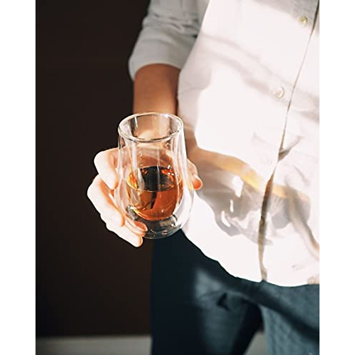 Snute Nosing Whiskey Glasses - Double-wall Insulated Crystal Whiskey Glass - Gift for Whiskey Lovers - Set of 2