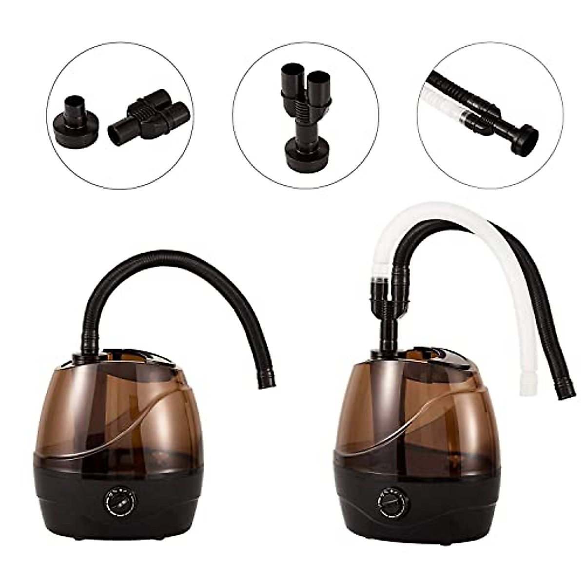 OIIBO Reptile Humidifiers, Reptile Fogger with Double Extension Tube, 2.2L Reptile Misting System, 2 in 1 Joint Fogger for Reptile Amphibians Terrarium Tank