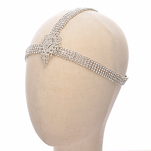 SWEETV Rhinestone 1920s Headpiece Silver - Flapper Headband for Costume Party Gatsby Accessories Decorative Headbands