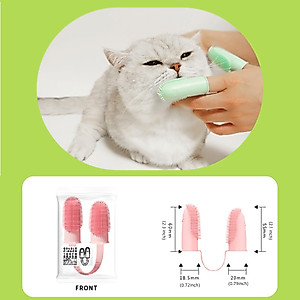 Scrit Dog Finger Toothbrush, 6 Pack Cat Toothbrushes, Two Finger Toothbrush for Pet's Dental Care Teeth Cleaning