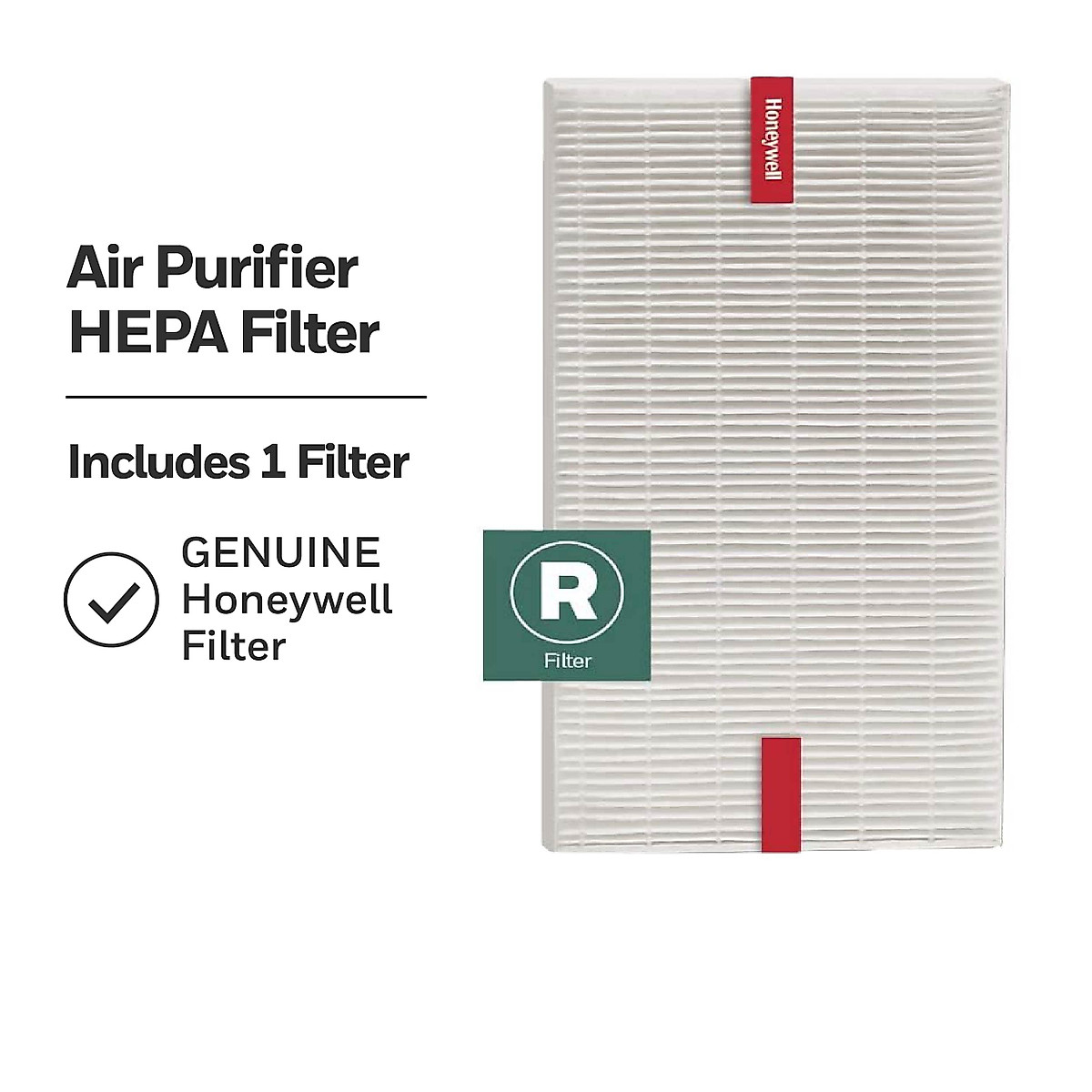 Honeywell HEPA Air Purifier Filter R, 1-Pack for HPA 100/200/300 and 5000 Series - Airborne Allergen Air Filter Targets Wildfire/Smoke, Pollen, Pet Dander, and Dust