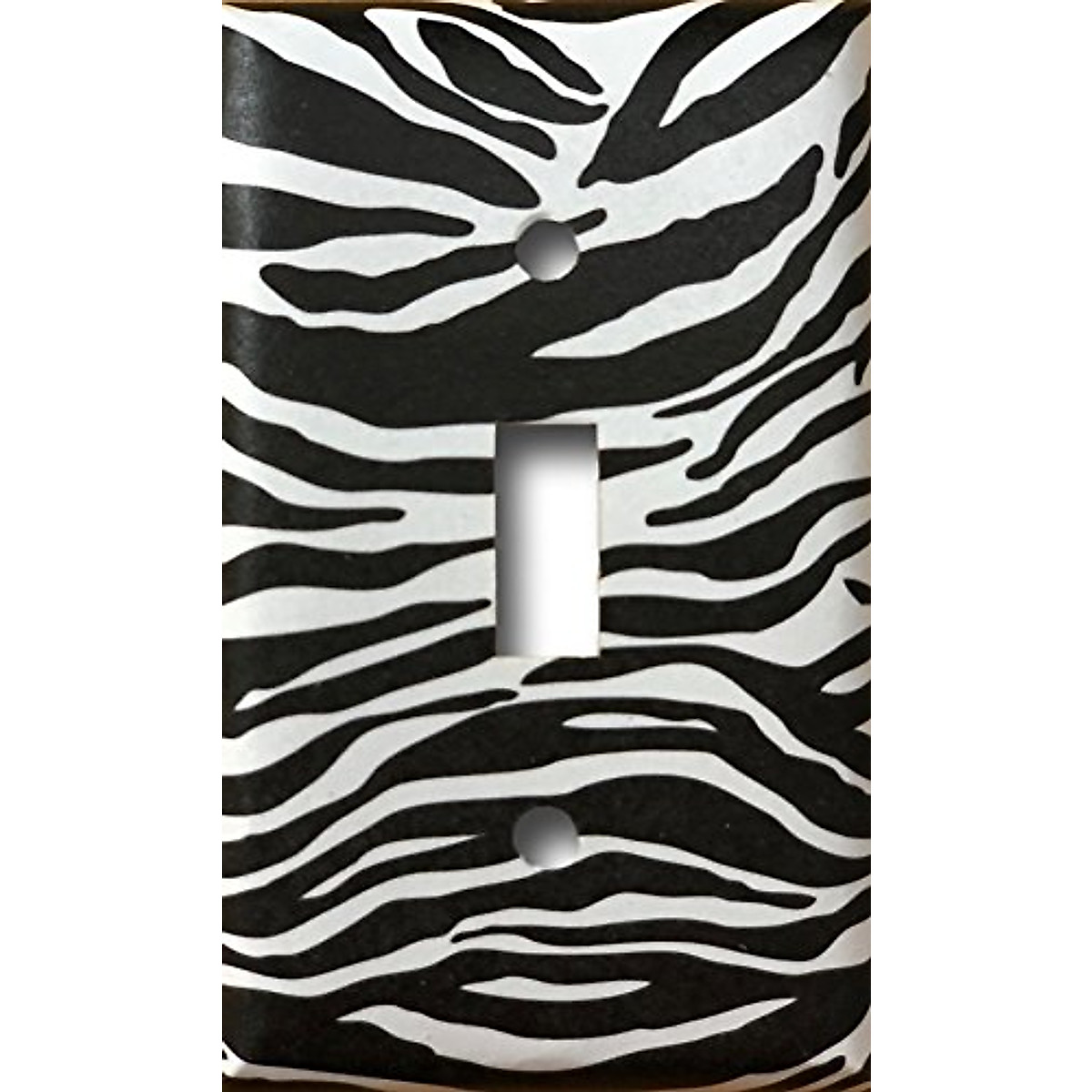 Black White Zebra Animal Print Safari Decor Decorative Single Toggle Light Switch Wall Plate