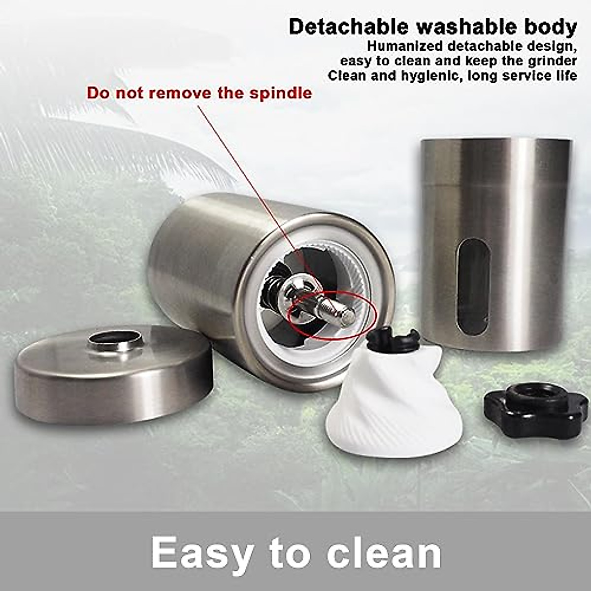 Manual Coffee Grinder, Adjustable Portable Coffee Grinder, Stainless Steel Hand Coffee Mill Grinder,Small Hand Coffee Grinder Manual,Grinding Burr for Travel, Camping, Kitchen and Offiice