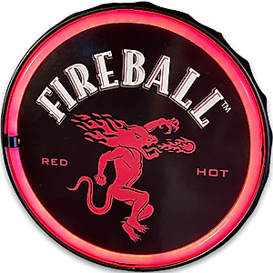Fireball Red Hot Vintage Inspired LED Neon Sign Retro Wall Décor for the Home, Game Room, Bar, or Man Cave (12")