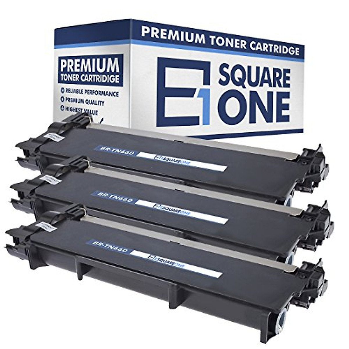 eSquareOne Compatible High Yield Toner Cartridge Replacement for Brother TN660 TN630 (Black, 3-Pack)