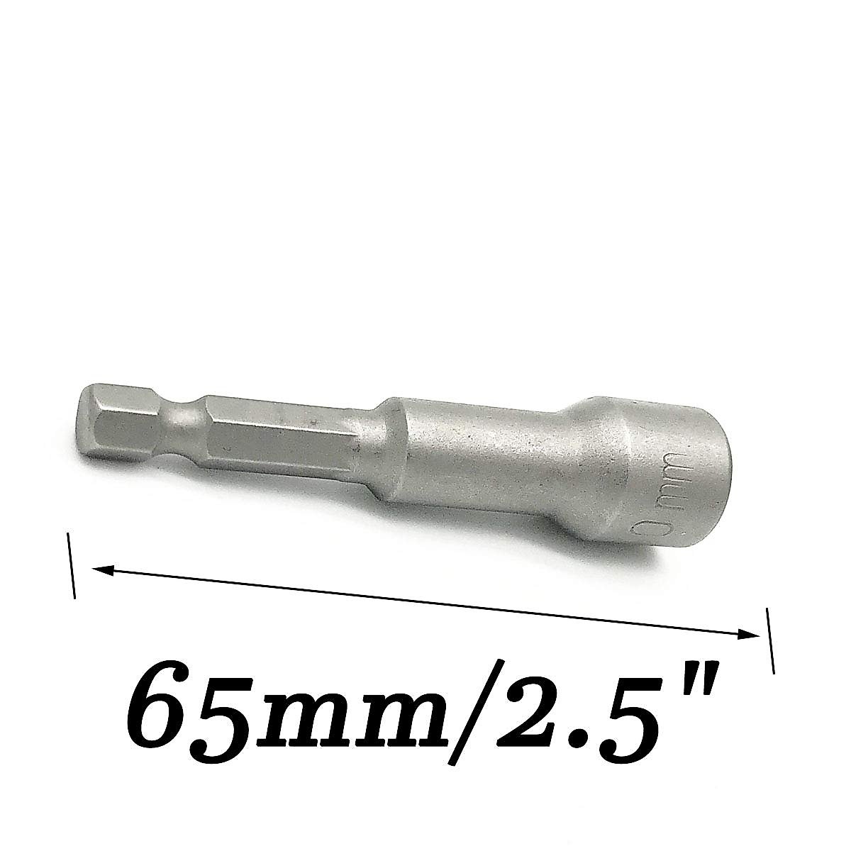 XMHF 10mm Nut Driver Bit Socket Adapter Hex Shank Extension Drill Bit Hex Bit Magnetic 10Pcs