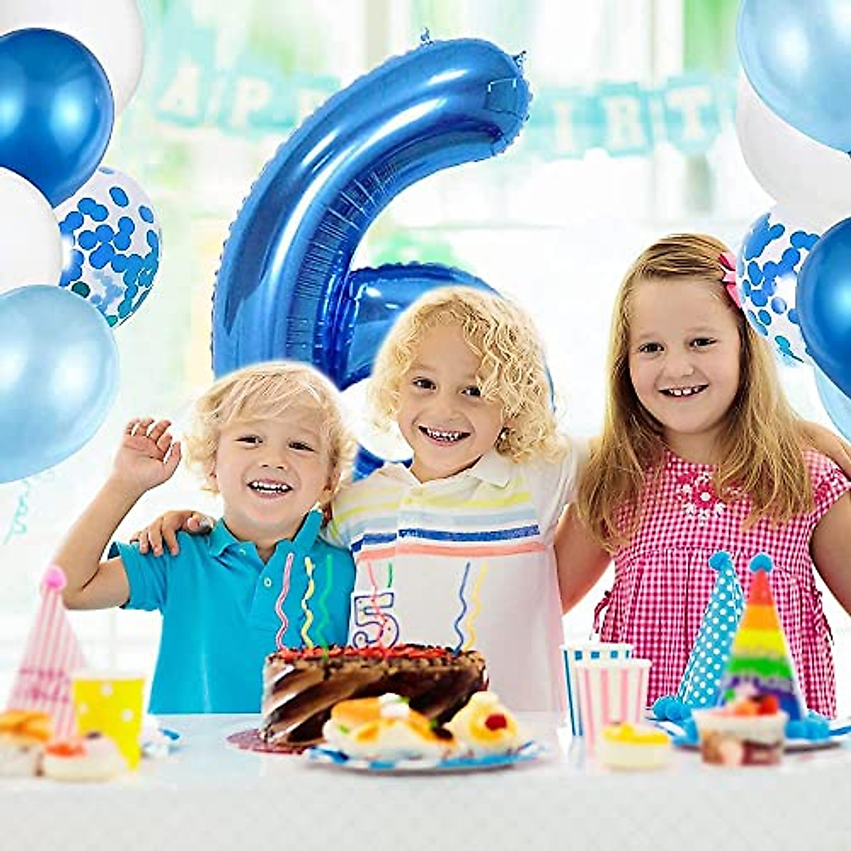 Number 6 balloon Blue, Number 6 Balloon 40 inch for 6th Birthday Party