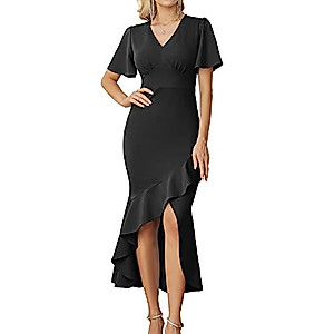 GRACE KARIN Black Summer Dresses for Women 2024 Wedding Dresses for Bride Bodycon Dresses M