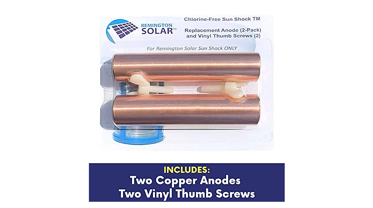 Remington Solar Copper Anode 2 Pack for Chlorine-Free Pool Cleaning