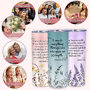 Christian Gifts for Women Faith, Personalized Name Christian Tumbler, Custom Bible Verse Coffee Cups 20oz Stainless Steel Tumblers with Lids and Straws, Inspirational Religious Jesus God Birthday Gift