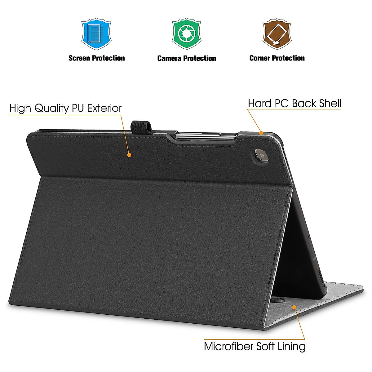 Fintie Case for Samsung Galaxy Tab S5e 10.5 2019 Model SM-T720/T725/T727, Multi-Angle Viewing Stand Cover with Pocket Auto Sleep Wake Feature, Black