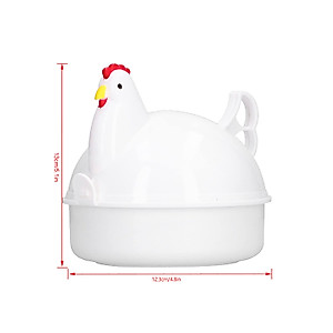Microwave Egg Cooker, Hen Shape 4 Eggs Boiler Steamer Multifunction Egg Cooker Kitchen Food Cooking Holder with Handle for Home Kitchen