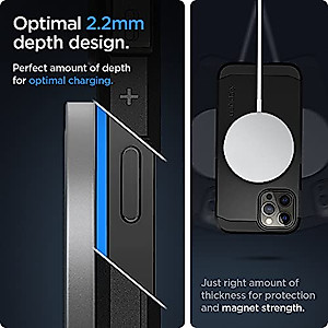 Spigen Tough Armor Mag (MagFit) [Extreme Protection Tech] Compatible with MagSafe Designed for iPhone 12 / iPhone 12 Pro Case (2020) - Black