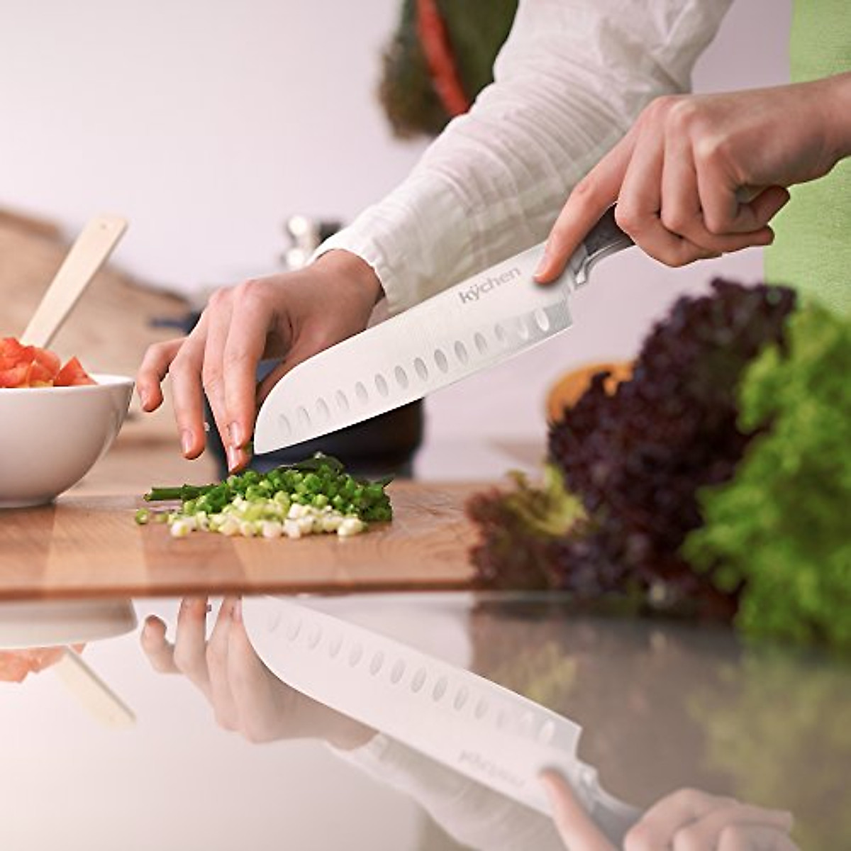 Tizona Collection Kitchen Knives - Chef's Knife, Serrated Bread Knife, Santoku, Carving, Paring, and Utility Knife - Premium Stainless Steel Cutlery Professional Cutting Utensils (8" Chef's Knife)