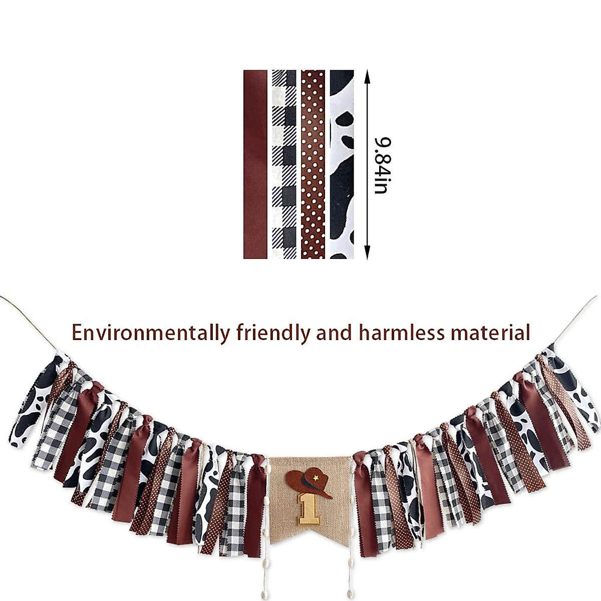 1st Birthday High Chair Banner - Cowboy Rodeo Party Decoration For Boy, Western Theme High Chair Birthday One Party Banner, Cowboy Banner Decorations, My First Rodeo Banner For Photo Booth Props