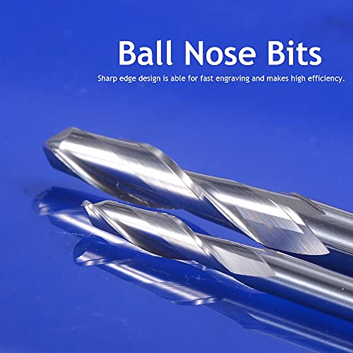 HOZLY for Wood Working Set Diameter 1mm 1.5mm 2.0mm 2.5mm 3.175mm Carbide Ball Nose End Mill CNC Engraving Router Bits Milling Cutter