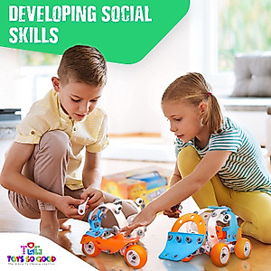 STEM Toys for 6-8 Year Old Boys 6 in 1 Educational Engineering Toy Building Sets, DIY Construction STEM Learning Toy Erector Kit for Kids Birthday Gifts for 8-12 Boys & Girls 150Pcs with Storage Box