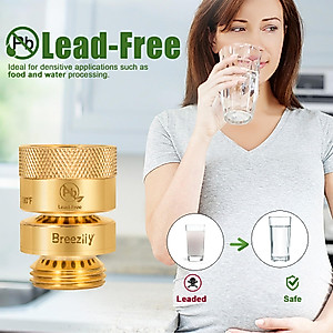 PK1390 Replacement Self Draining Vacuum Breaker,1-1/16" Fine Thread Female to 3/4" GHT Thread Male Hose Bib Backflow Preventer Lead-Free Brass