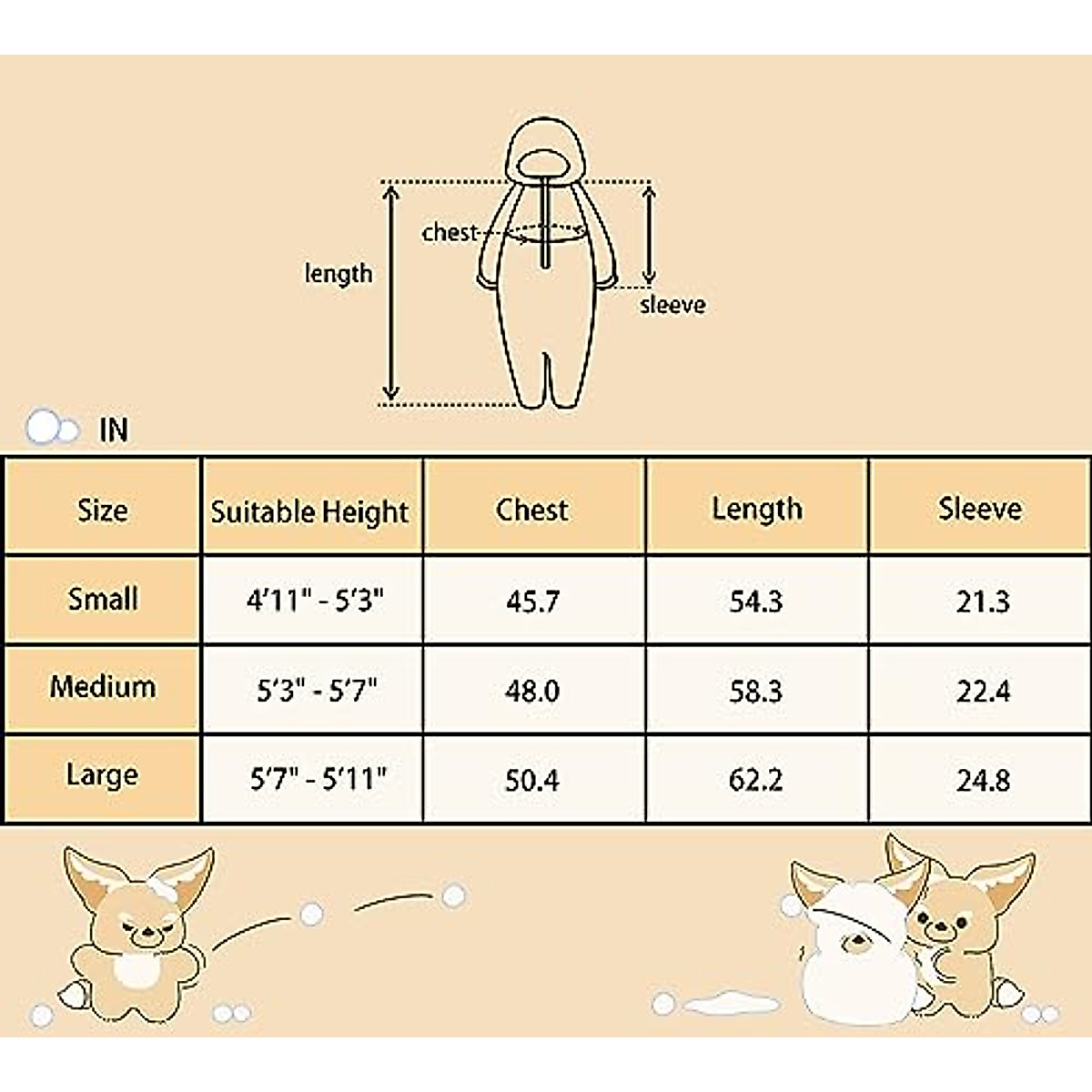 OLAOLA Adult Animal Onesie, Adult Unisex Fox Onesies, Plush Cosplay Pajamas, One Piece Sleepwear Halloween Costume