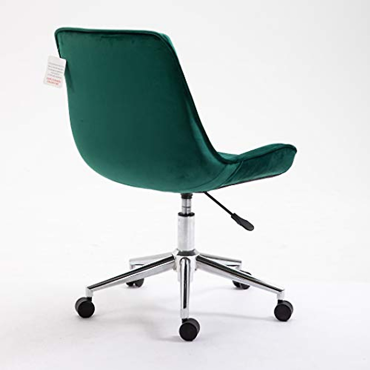 Cherry Tree Furniture Cala Pine Green Colour Velvet Fabric Desk Chair Swivel Chair with Chrome Base