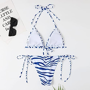 HSSDH Women's Ribbed Triangle Thong Bikini Set Sexy Two Piece Swimsuit Bathing Suit #aal221216- *321-stocking Stuffers for Adults