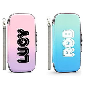 Carry Case Made For Nintendo Switch/Switch OLED Console Custom Name Case with 10 Games Cartridges Protective Travel Case Cool Groovy 3D Name NC3