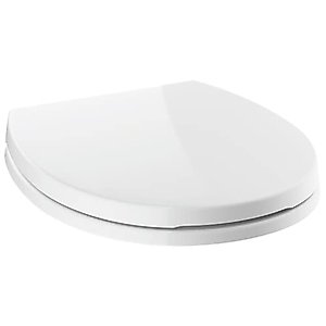 DELTA -FAUCET Morgan Round Front Slow-Close White Toilet Seat with Non-Slip Seat Bumpers, White 801903-WH