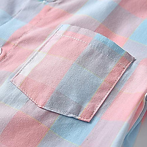 Baby Boys Gentleman Outfits Suits, Infant Short Sleeve Shirt+Bib Pants+Bow Tie Overalls Clothes Set Pink