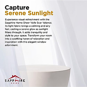 Sapphire Home Window Scarf Valance Curtains - Extra Long Sheer Valances for Windows - Voile Swag Curtains for Living Room, Kitchen, and Bedroom Decor, Weddings, Events - 37" x 216" - 1 pc - Royal Blue