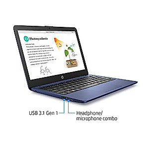 HP Stream 11.6-inch HD Laptop, Intel Celeron N4000, 4 GB RAM, 32 GB eMMC, Windows 10 Home in S Mode with Office 365 Personal for 1 Year (11-ak0010nr, Royal Blue)