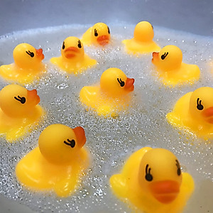 Mini Rubber Ducks,20Pcs Little Rubber Ducks Tiny Baby Shower Rubber Ducks,Squeak Fun Rubber Ducks in Bulk Bath Toy Float Decorations for Shower Birthday Party Favors