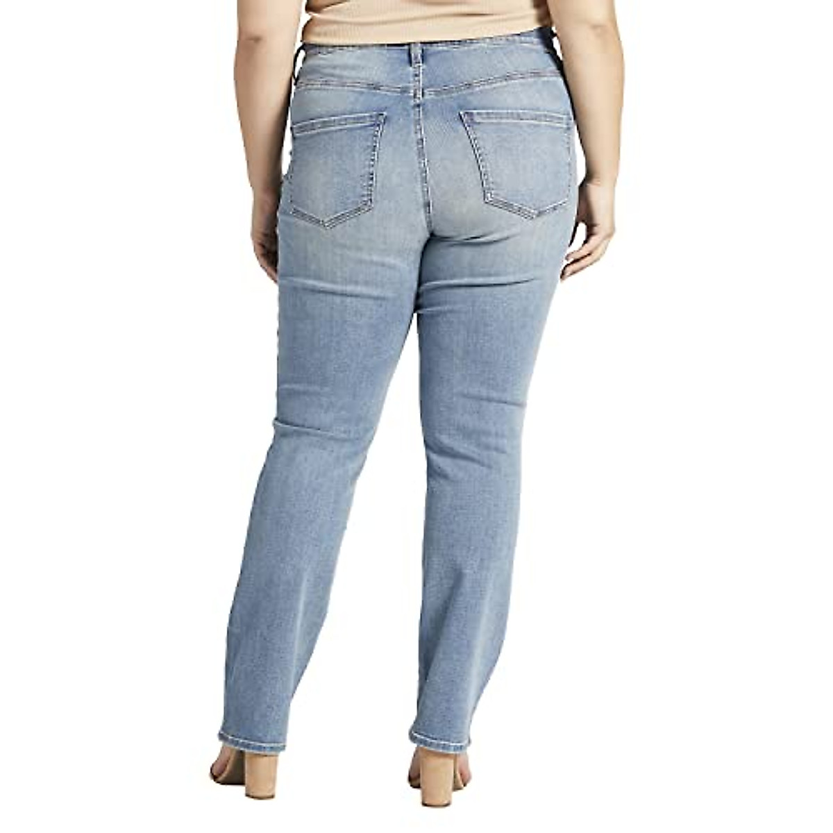 JAG Jeans Women's Plus Size Valentina High Rise Straight Leg Pull-On Jeans-Legacy, Beachside, 18