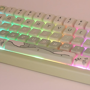 Cmokifuly Frog Cute Keycaps MDA Profile Custom PBT Green Keycap for Mechanical Keyboard,148 Keys Dye-Sub Cute Keycaps (Green Frog)