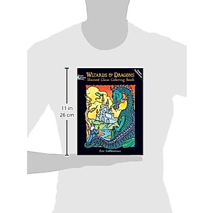 DOVER PUBLICATIONS Stained Glass Color Book Wizards And Dragons (427706)