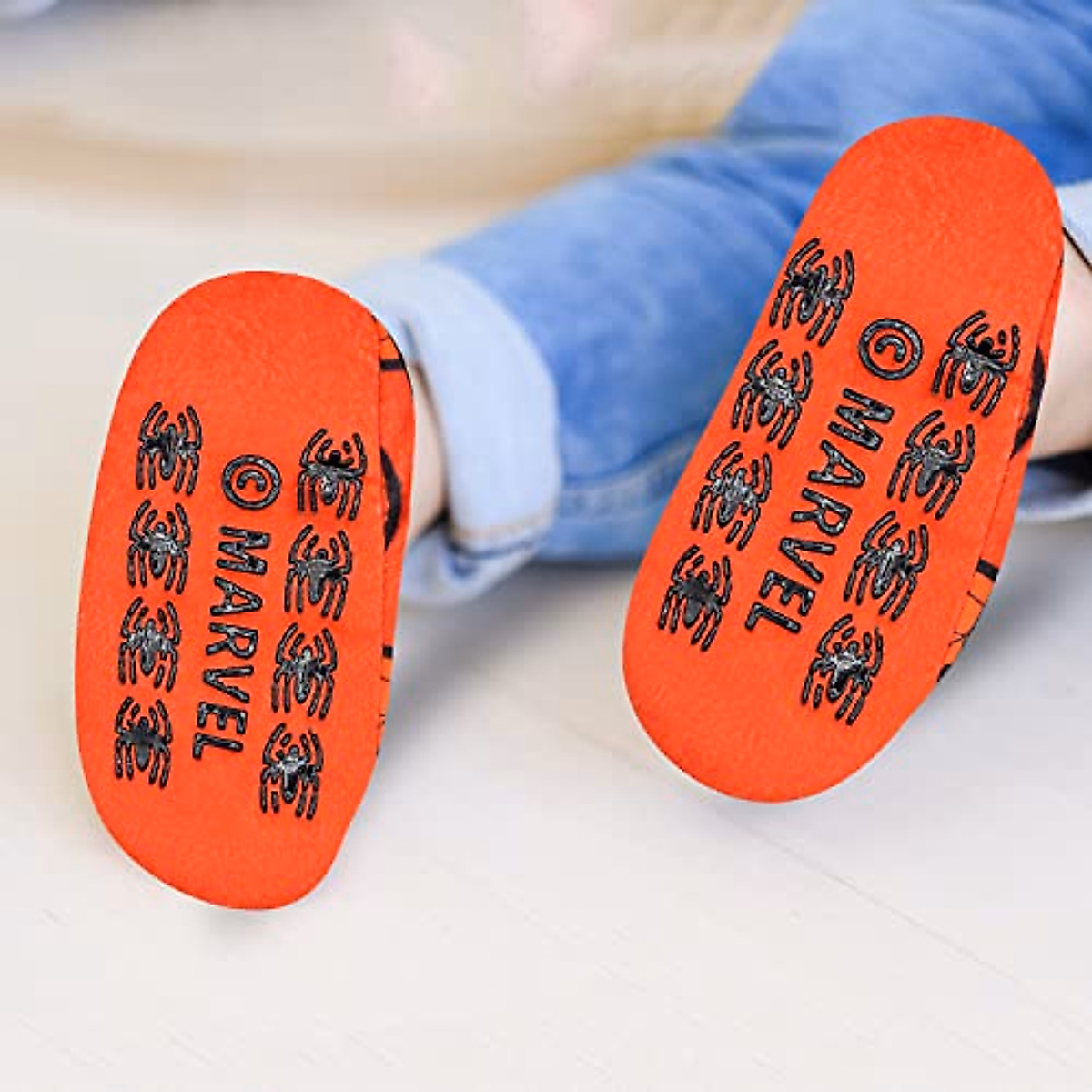 Marvel Spiderman Toddler Slippers, 2 Pack Toddler Socks, Fuzzy Babba House Slipper Socks for Boys, Spiderman Toddler Socks for Boys