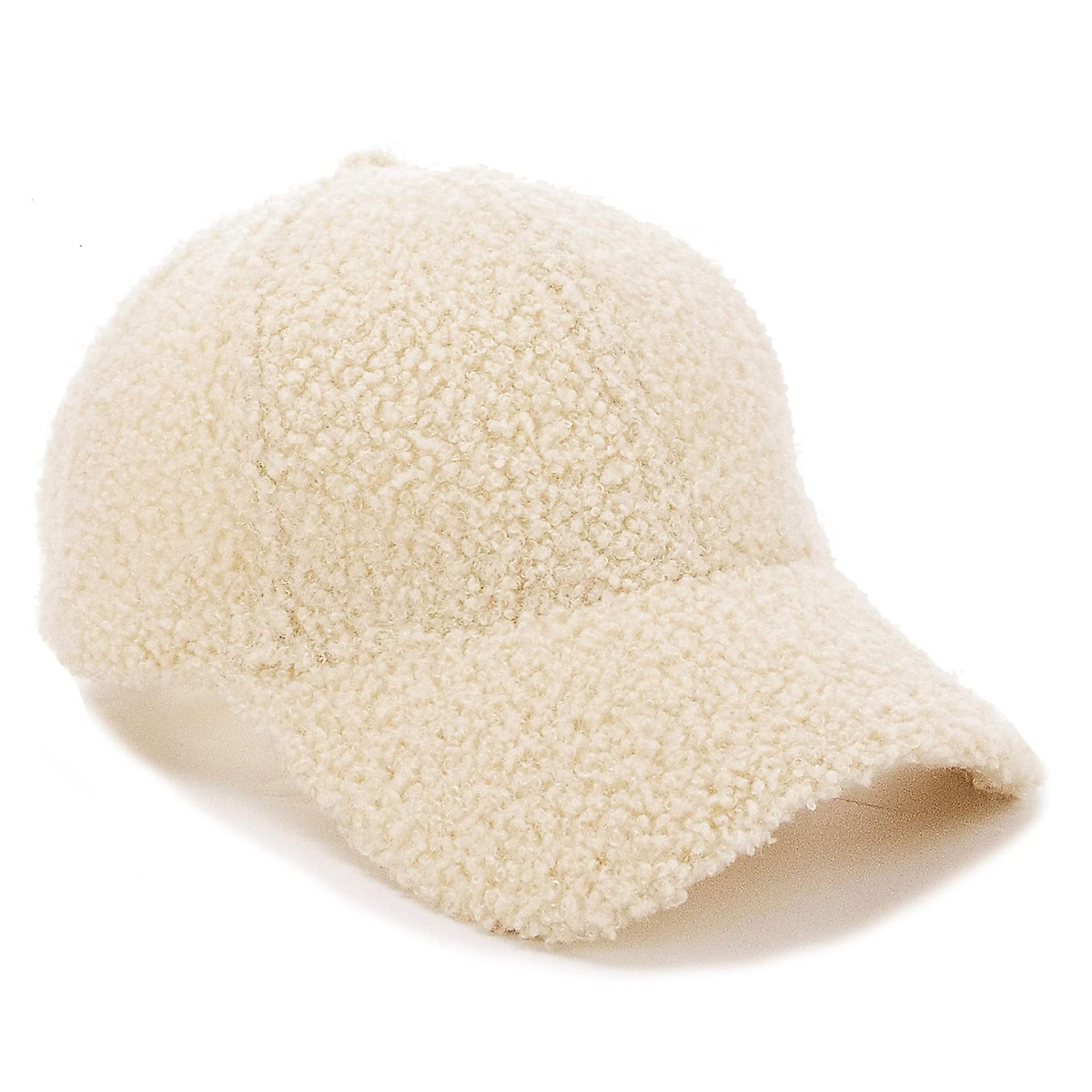 Faux-Lamb-Wool Baseball-Caps Warm-Winter Teddy-Fleece Hip-Hop Cap for Men Women Outdoor Travel Beige