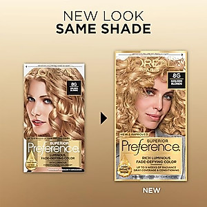 L'Oreal Paris Superior Preference Fade-Defying + Shine Permanent Hair Color, 8G Golden Blonde, Pack of 1, Hair Dye