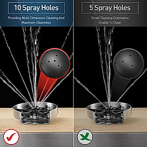 POKIM Glass Rinser for Kitchen Sink Stainless Steel Bottle Washer for Bar Sink Brushed Nickel High Pressure Rinse Cup Cleaner Accessories Solid 304 SUS Mode Replacement