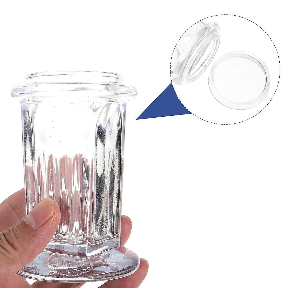VILLCASE Terrarium Microscope Slides 5- Slide Coplin Staining Jar, Transparent Capacity Experiments Glass Lid Staining Tank Glass Staining Jar for Labs Laboratory Clear Glass Microscope Slides