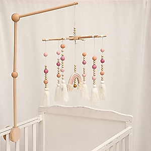 Baby Crib Mobile Holder - Wooden Mobile Arm for Crib,Crib Mobile Arm,Mobile Crib Hanger (Wooden Arm)