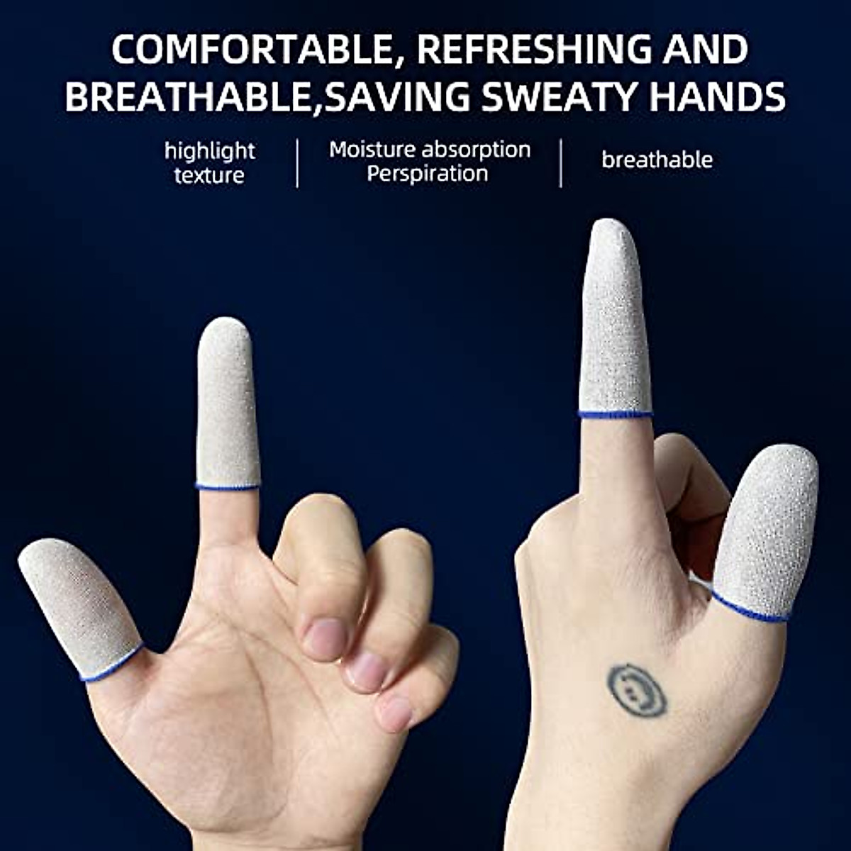 10 Piece Mobile Phone Gaming Finger Sleeves Finger Gloves Thumb Anti-Sweat Breathable Cool Finger Covers Glass Fiber for Mobile Game Touchscreen Finger for Phone Game PUBG