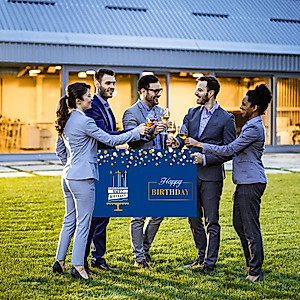 Jumbo Birthday Card with Envelope,14×22 inches Extra Large Navy Blue Birthday Party Greeting Card,Giant Guest Book Message Greeting Cards,Big Birthday Gifts Card for Men,Happy Birthday Party Decorations Supplies