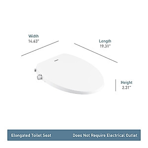 Moen EB500-E 2-Series Standard Non-Electronic Bidet Toilet Elongated Seats, White