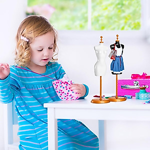 EXCEART Doll Rack 4pcs Doll Cloth Gown Display Support Holder Mini Mannequin Model Stand Plastic Display Support Accessories