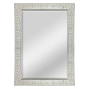 MCS 24x36 Inch Stamped Medallion Wall Mirror, 32x44 Inch Overall Size, Champagne Silver (47700), 32 by 44-Inch