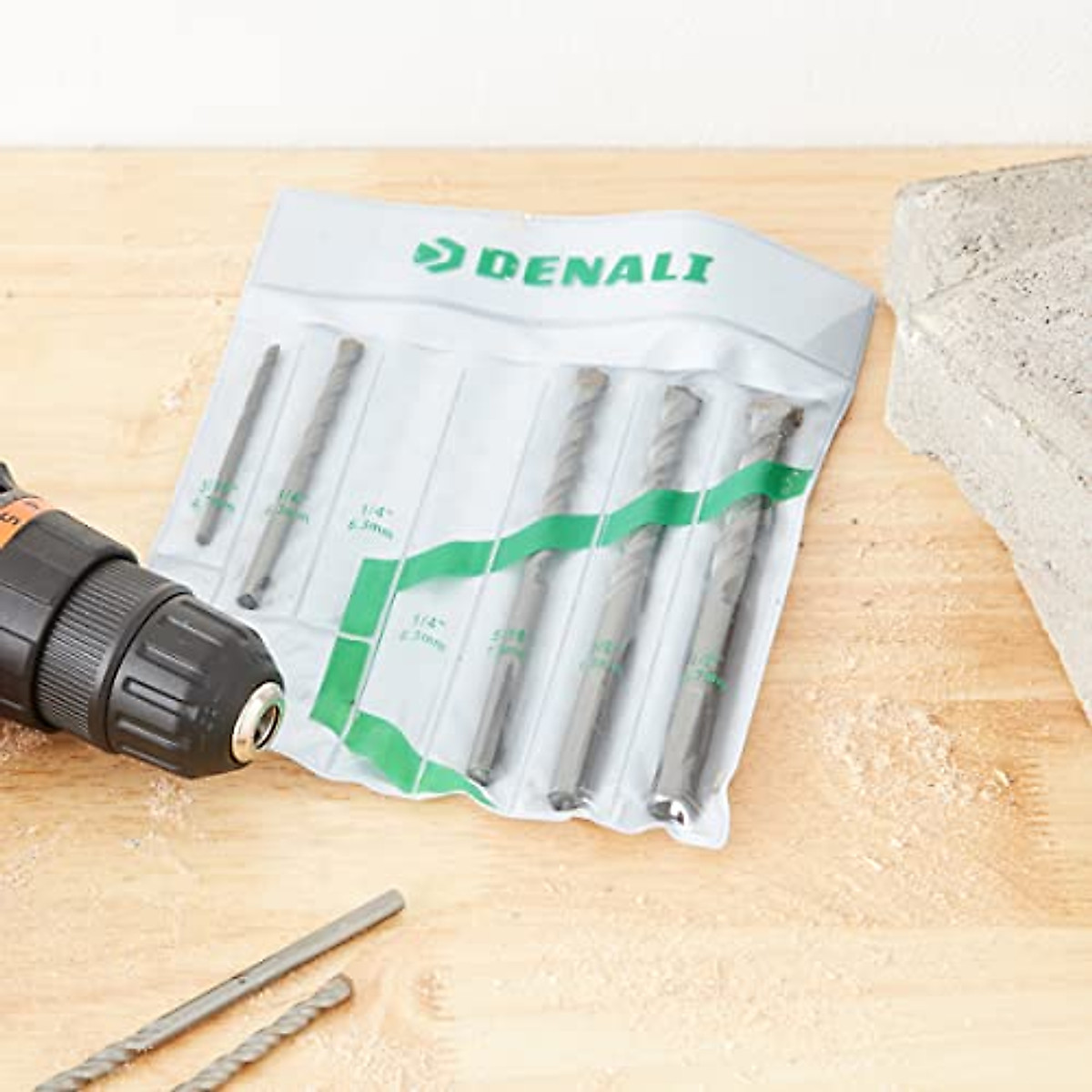 Amazon Brand - Denali Masonry Drill Bit Set, 7-Piece