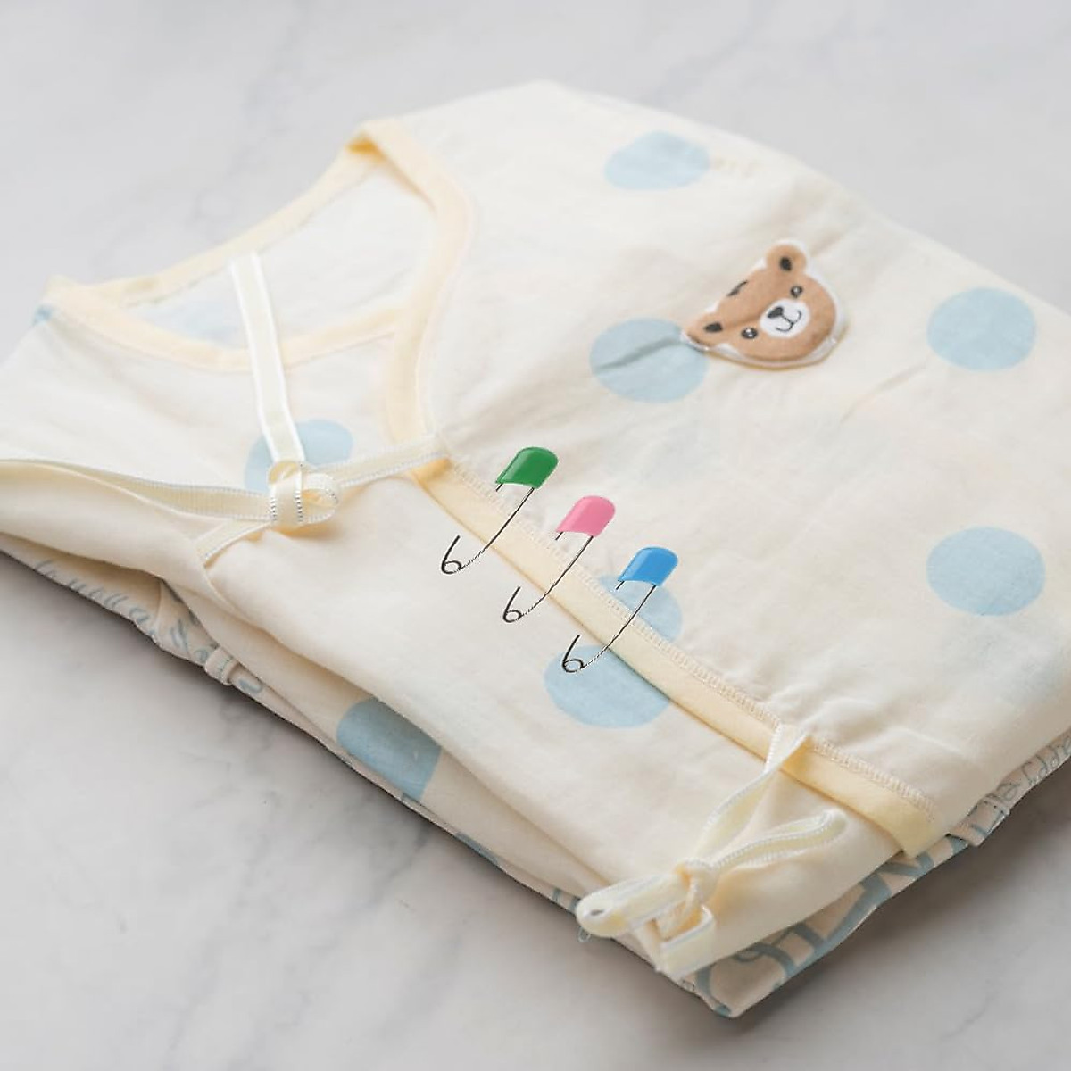 Diaper Pins, Assorted Color Nappy Safety Pins Hold Clip Locking Cloth, Pack of 50 by Firefly