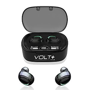 VOLT PLUS TECH Wireless V5.1 PRO Earbuds Compatible with Bose Sport Open IPX3 Bluetooth Touch Waterproof/Sweatproof/Noise Reduction with Mic (Black)