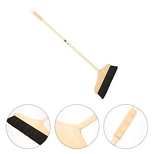 Amosfun Artificial Horsehair Broom with Long Wood Handle, Home Kitchen Soft Bristle Sweeper Easy Swiping Dust and Wisp Floors and Corners