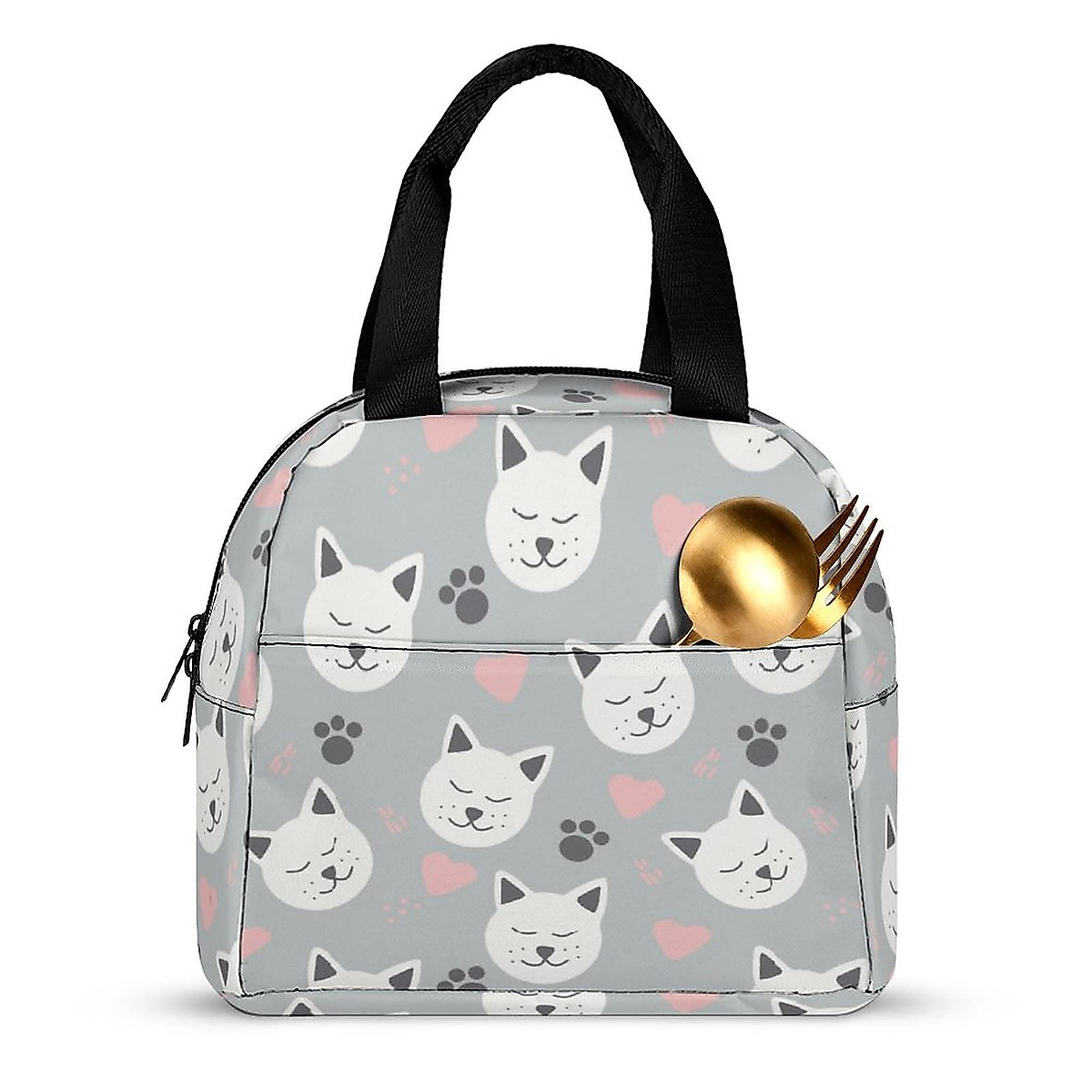 Cat Lunch Bag for Women Men, Insulated Meal Bag, Lunch Tote Bag for Work Outdoor